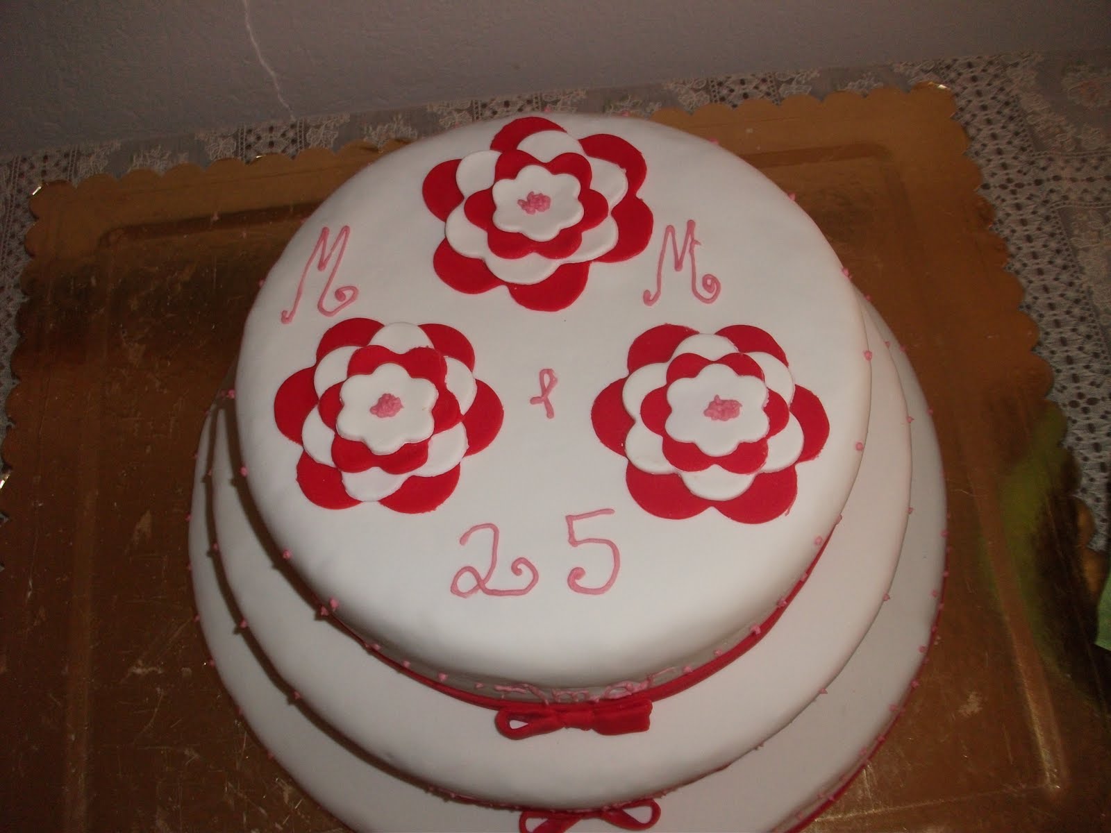 Bolinhos da Ana: Bolo dos 25 anos de casamento dos meus tios