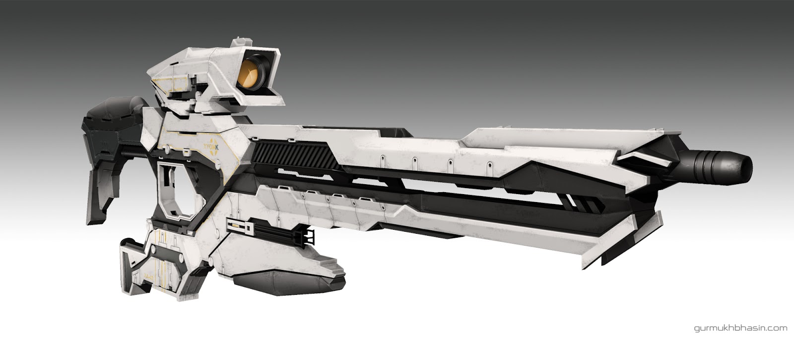 Art of Gurmukh Bhasin: Scifi gun 3D model