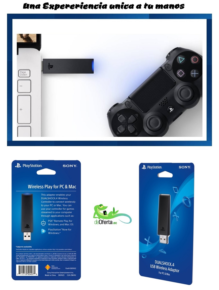 Zonatek: Receptor Wireless Control Dualshock Playstation 4 Ps4 Usb Para ...