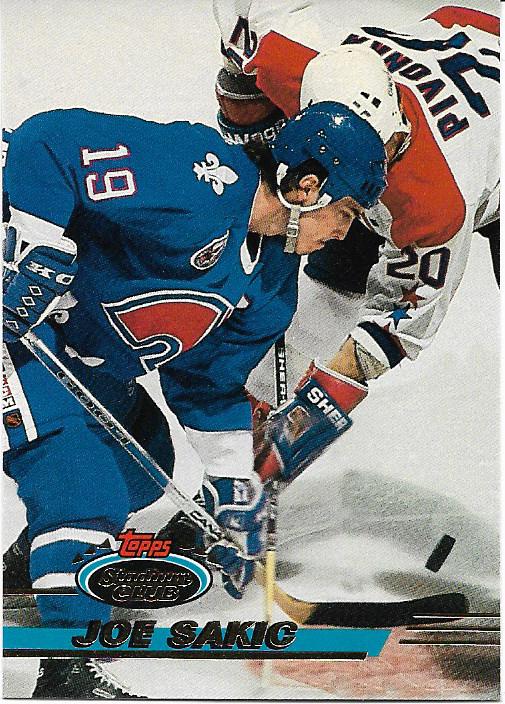 My PCs--one card at a time: Joe Sakic card #65 1993-94 Stadium Club #32