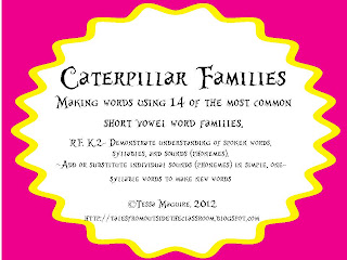 Classroom Freebies Too: Word Family Freebie