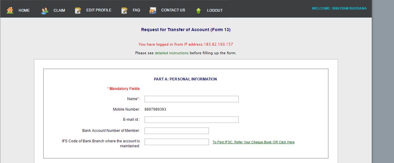 EPF: Left one Establishment & joined another