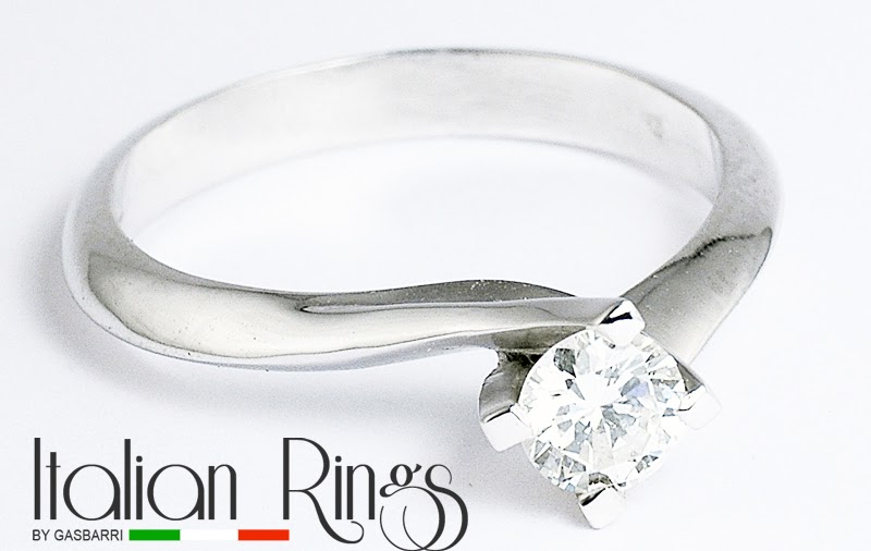 Italian Rings and Jewelry: Diamond Engagement Ring 0,40 Carats