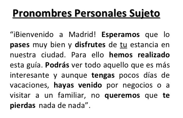 Tradutora de Espanhol: Omissão dos pronomes retos em espanhol