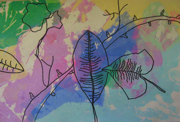 MaryMaking: Nature Contour Drawings with Bleeding Tissue