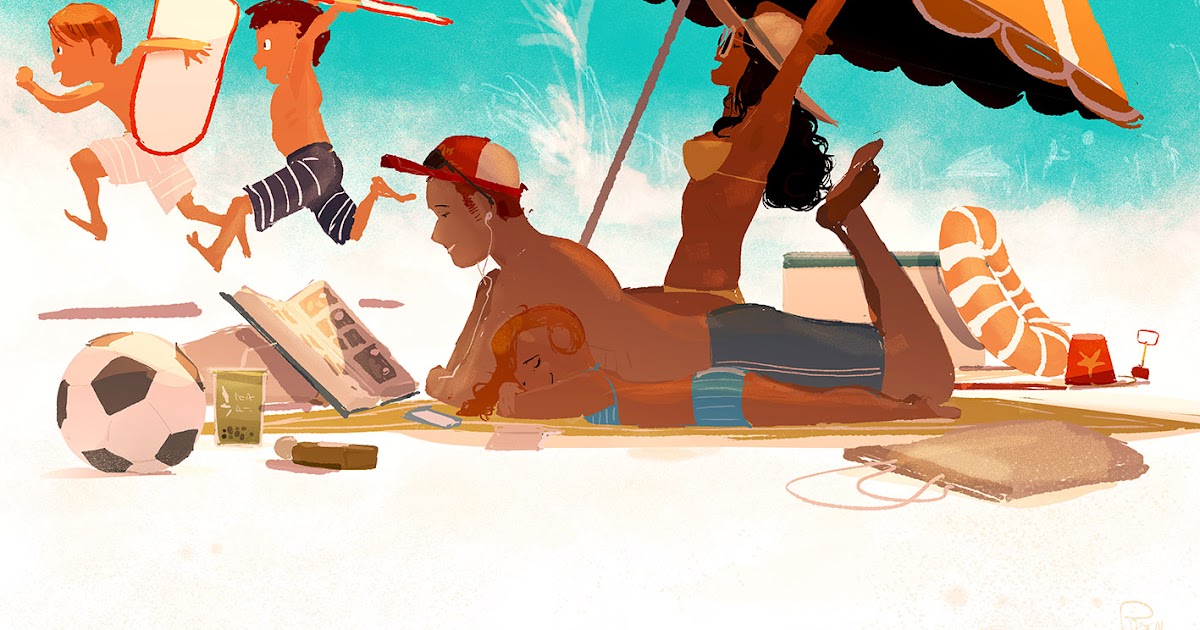 pascal campion: Reading Watchmen on the Beach.