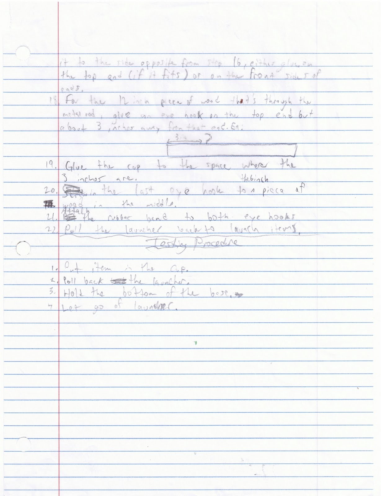 6th Grade Science: David's Procedure: Click twice to enlarge