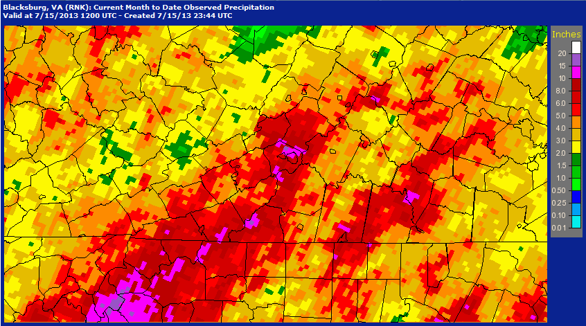 The High Knob Landform: The Anomalous Weather Pattern Of July 2013