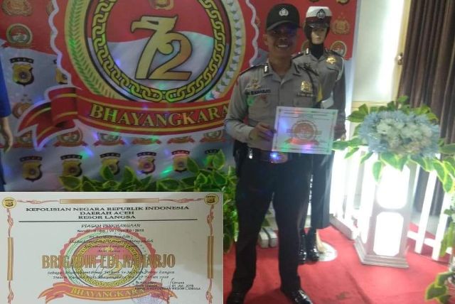 Brigadir Edi Raharjo Terima Piagam Penghargaan di HUT Bhayangkara ke 72 ...