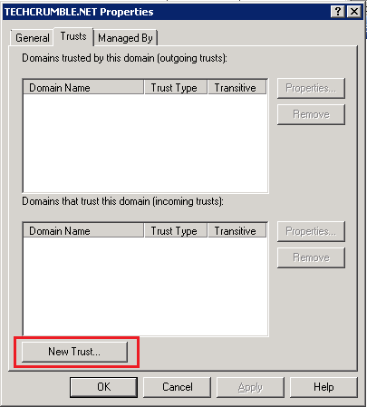 Create Windows Trust between two domains | TechCrumble