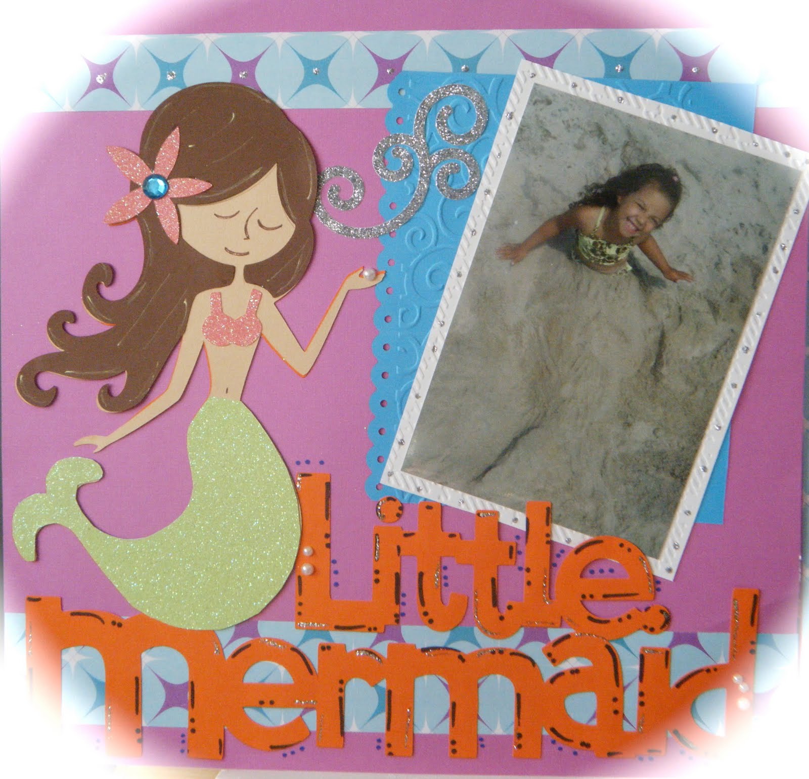 Made by Mel: #2 "My little Mermaid" layout using lifes a beach cartridge
