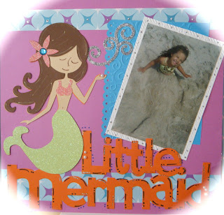 Made by Mel: #2 "My little Mermaid" layout using lifes a beach cartridge