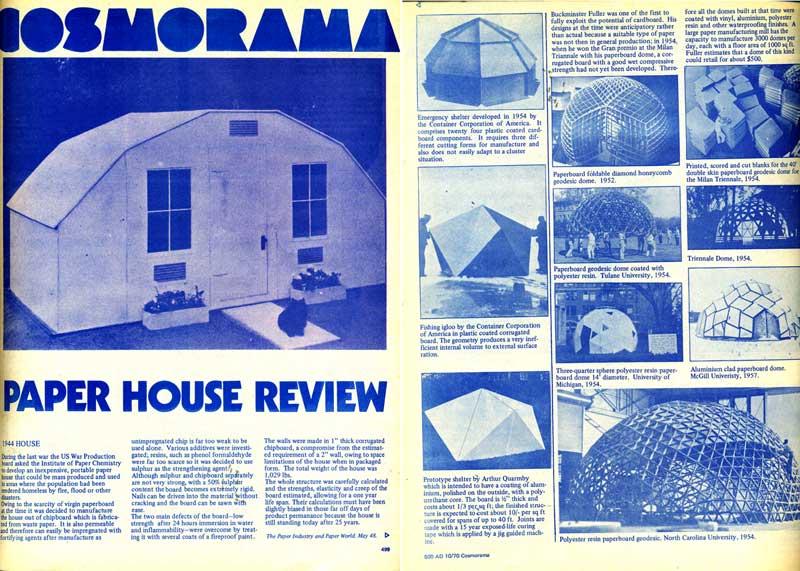 Arqueología del Futuro: Sociología del material. 1970 Paper House Review