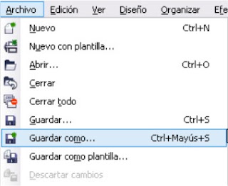 tutoriales de photoshop y coreldraw: GUARDAR Y GUARDAR COMO EN COREL DRAW