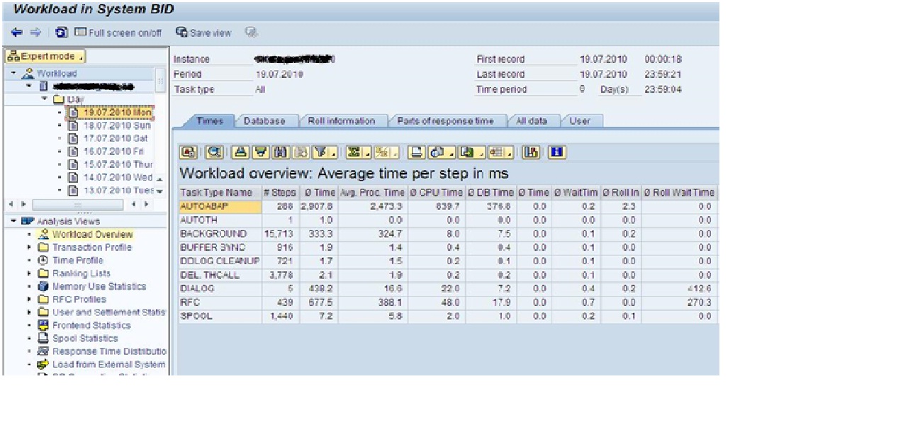 Basis Information: ST03N: Workload Monitor [Monitoring]