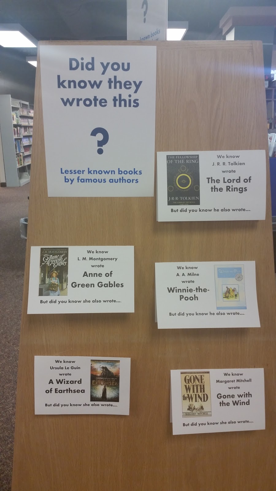 Display Lit: Lesser Known Books by Famous Authors