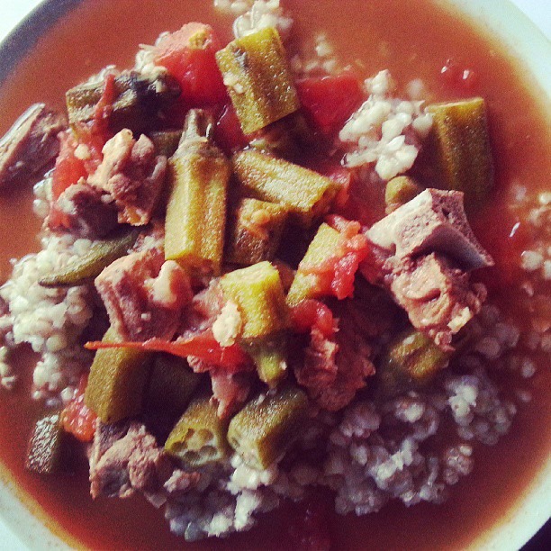 No Sugar Sandy: Family recipe with a twist: Bamyeh (okra stew)