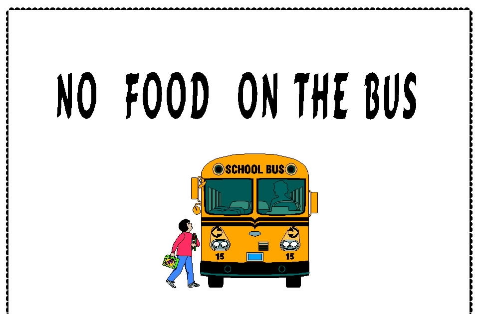 Free Posters and Signs: No food on the bus