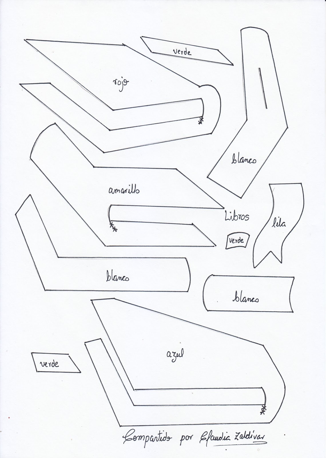 Moldes gratis: Libros en foamy . aplique