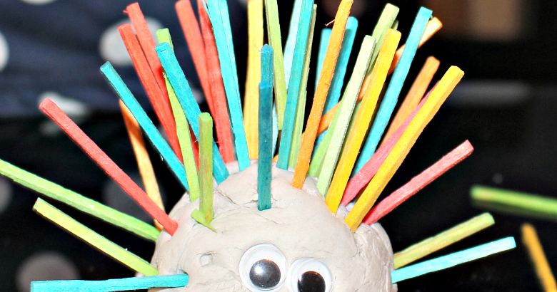 Clay Hedgehog Craft - An easy autumn craft for kids - Messy Little Monster
