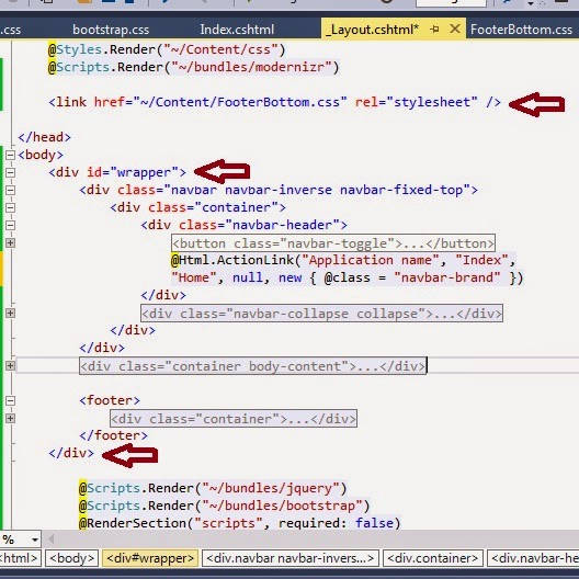Aspnet Mvc And Css How To Keep The Footer Stay At The Bottom Without Breaking Bootstrap