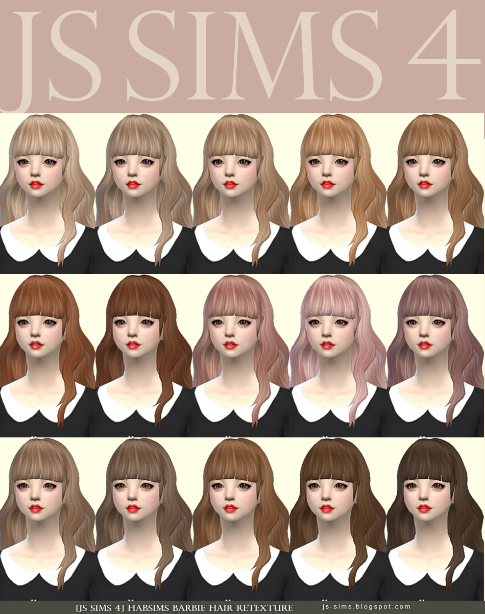 [JS SIMS 4] Habsims Barbie Hair Retexture－JS SIMS｜痞客邦