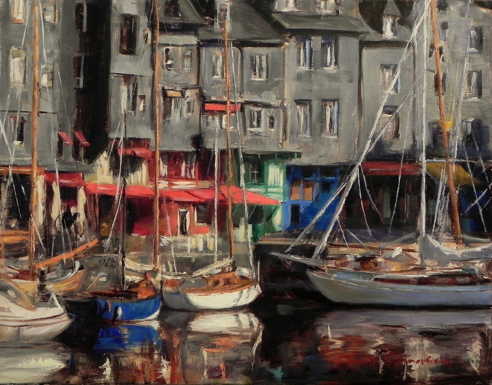 Jonelle Summerfield Oil Paintings: Honfleur Boats
