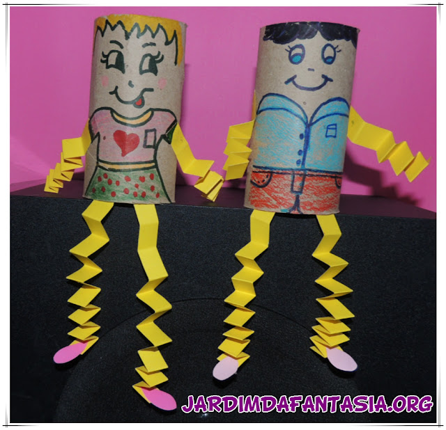 Reciclagem Divertida Bonequinhos de Rolo de Papel Higiênico