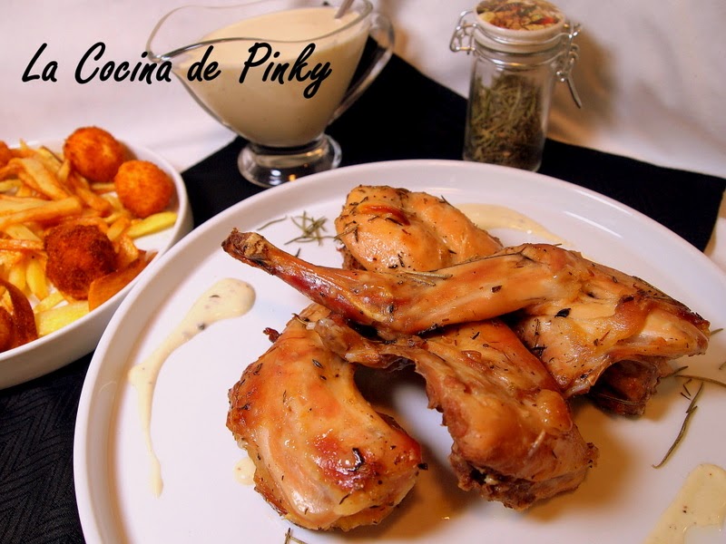 LA COCINA DE PINKY: CONEJO ASADO CON SALSA GORGONZOLA