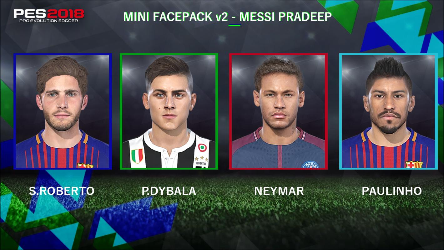 pes-modif: PES 2018 Mini Facepack v2 by Messi Pradeep