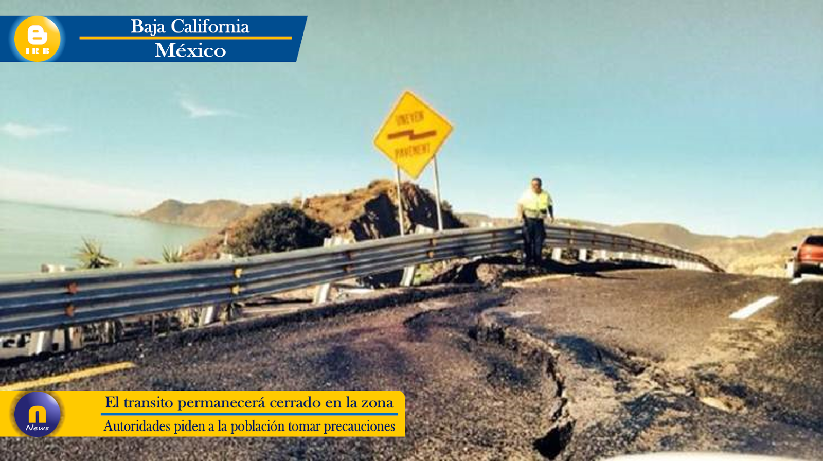Colapsa autopista en Baja California por falla geológica