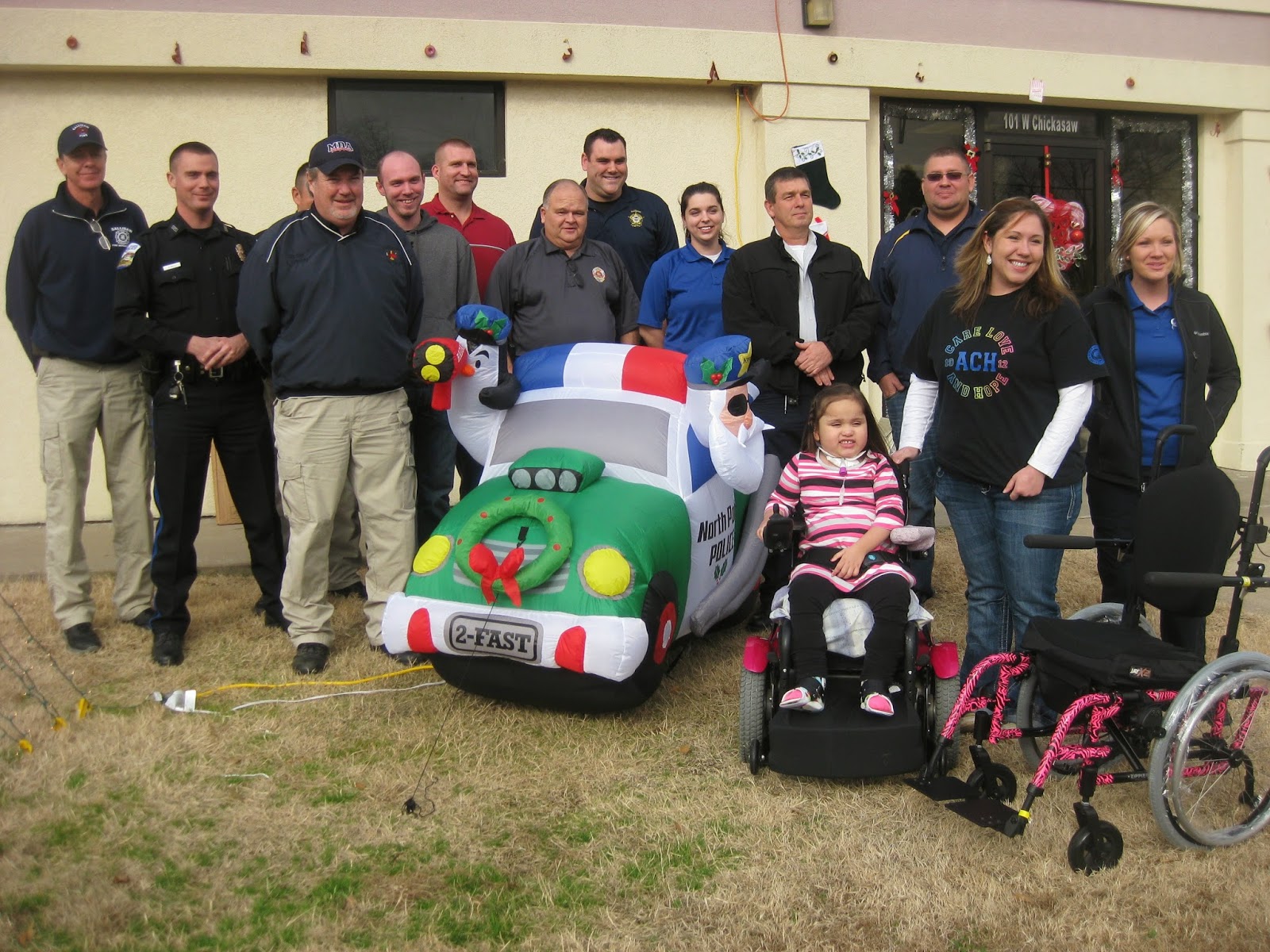 KXMX - Local News: Adilynn Gets New Chair from Police, Firemen