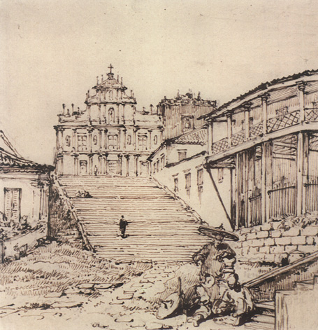 Macau Antigo: A "Ruínas de S. Paulo" por George Chinnery