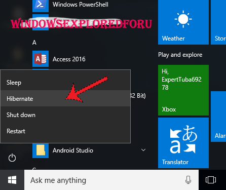 Logeshwaran.org: How to do hibernate in Windows 10 [Updated]