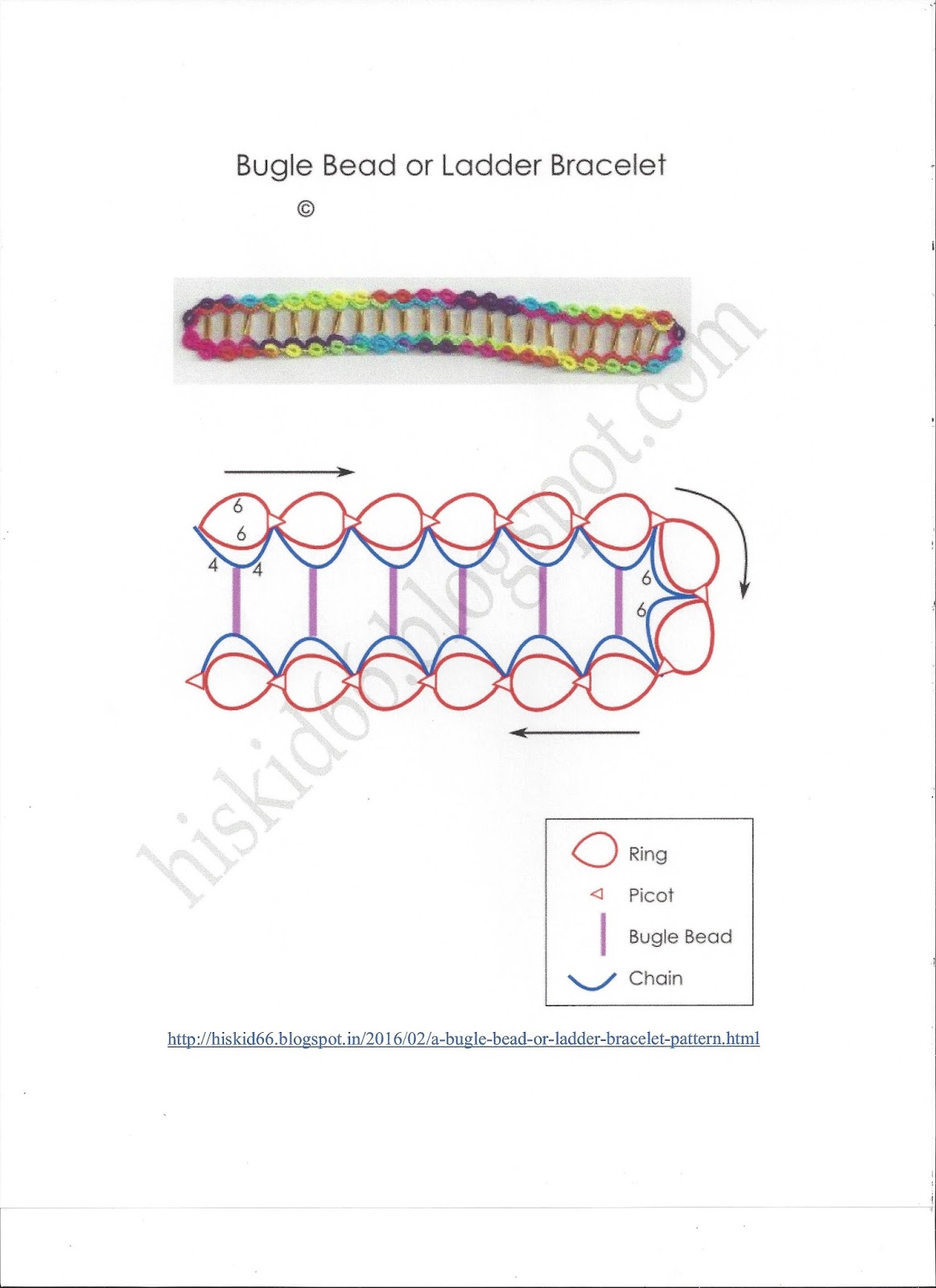 Tatting Lace in Grace: A Bugle Bead (or ladder) Bracelet Pattern ...