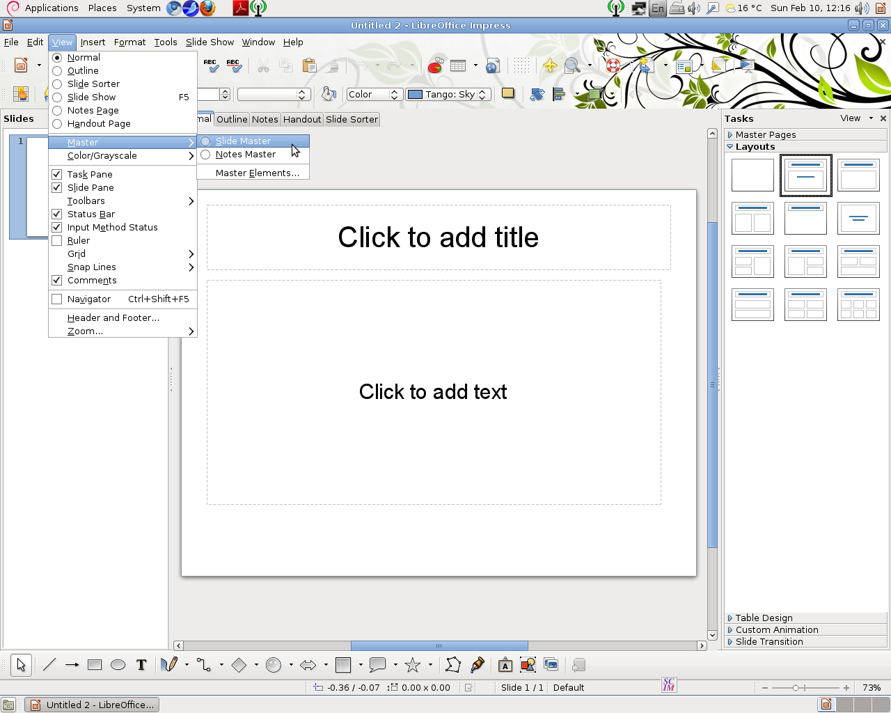 Mind Map Application Gradient Background In Presentation In Libreoffice 4