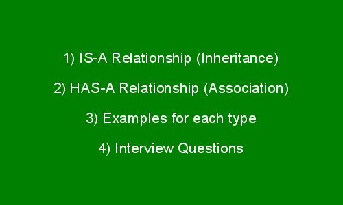 Java IS-A and HAS-A Relationship | JavaProgramTo.com