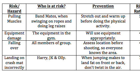 A2 Media Studies: Gym Risk Assessment