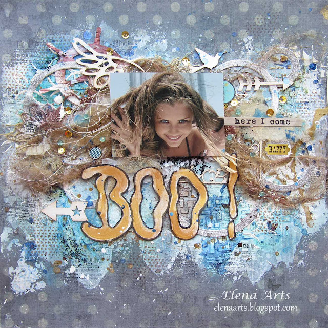 Elena Arts: Layout "BOO!" o "Un Susto Inocente".