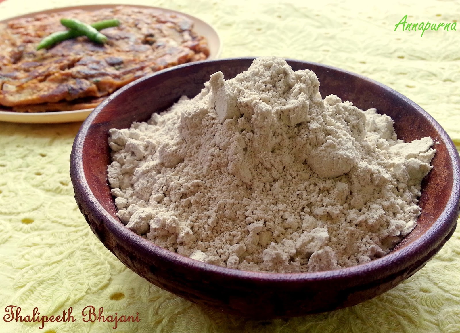 Annapurna: Thalipeeth Bhajani / Roasted Multi Grain Flour Mix Recipe ...