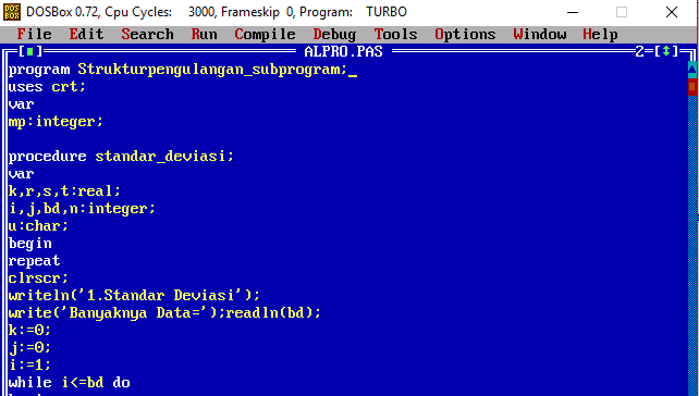 Contoh Bahasa Pascal : Struktur Pengulangan