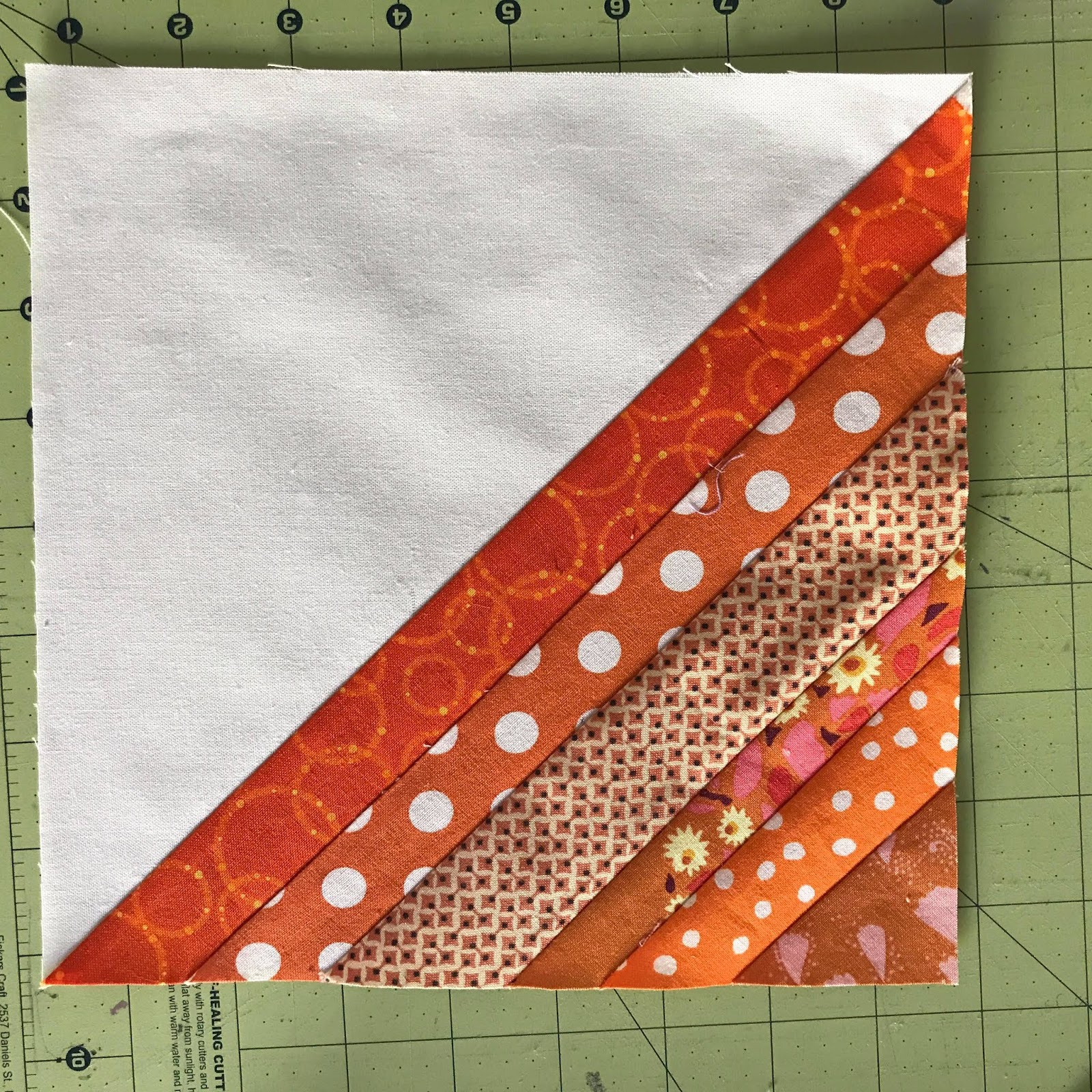 We Shall Sew: Scrappy String Half-Square Triangle Tutorial (Foundation ...