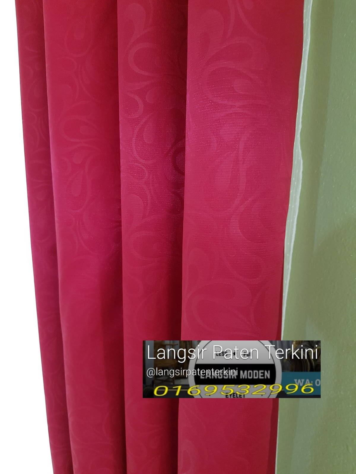 Langsir Paten Terkini.: Koleksi Langsir raya kombinasi warna merah.