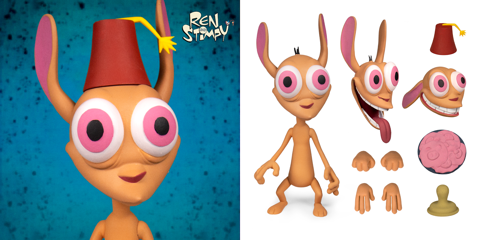 NickALive!: Super7 Announces Deluxe Ren & Stimpy Figures: Happy Happy ...