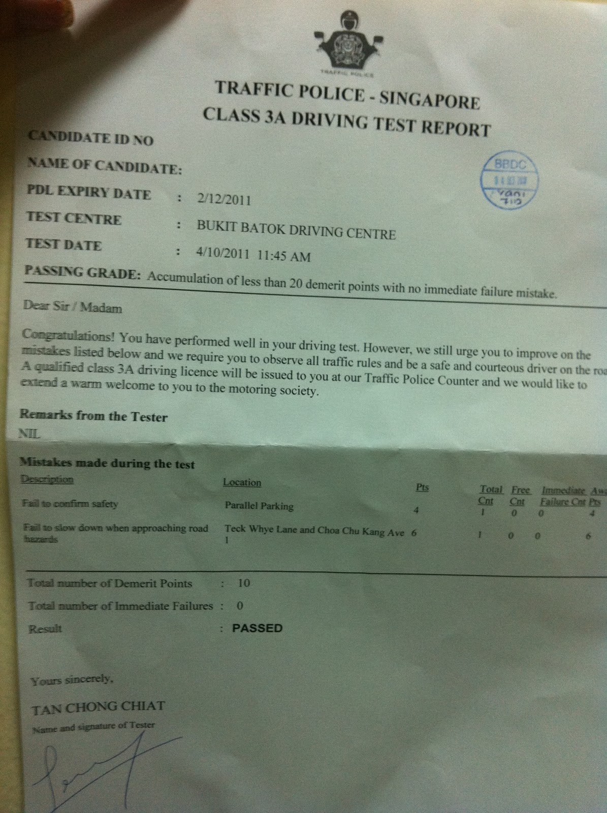 ♥ oF |ittle fO0tpRints...: [BBDC] mY dRiving exPerience @ BBDC の i ...