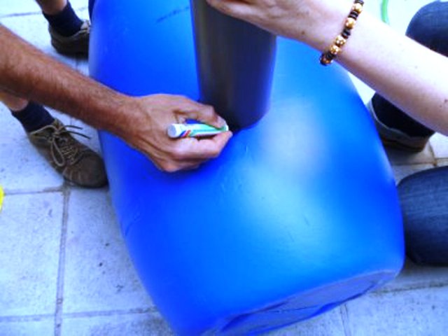 biogas Digester by plastic drum under construction ~ Biogas Plant ...