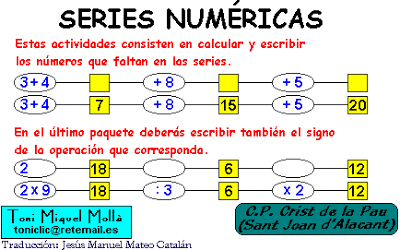Las TIC en Primaria: SERIES NUMÉRICAS