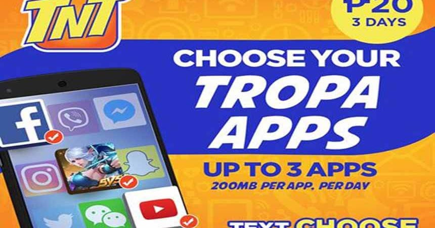Talk N Text CHOOSE up to 3 Apps Promo - 20 Pesos Valid for 3 Days
