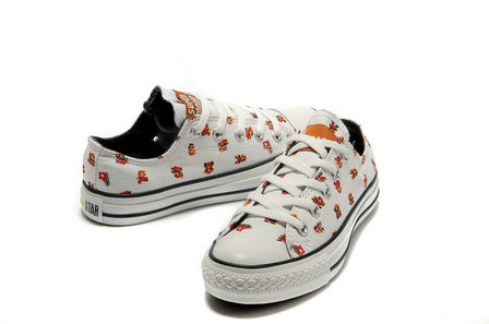 Converse Super Mario Bros Shoes White Low / Mario Bros Converse All ...
