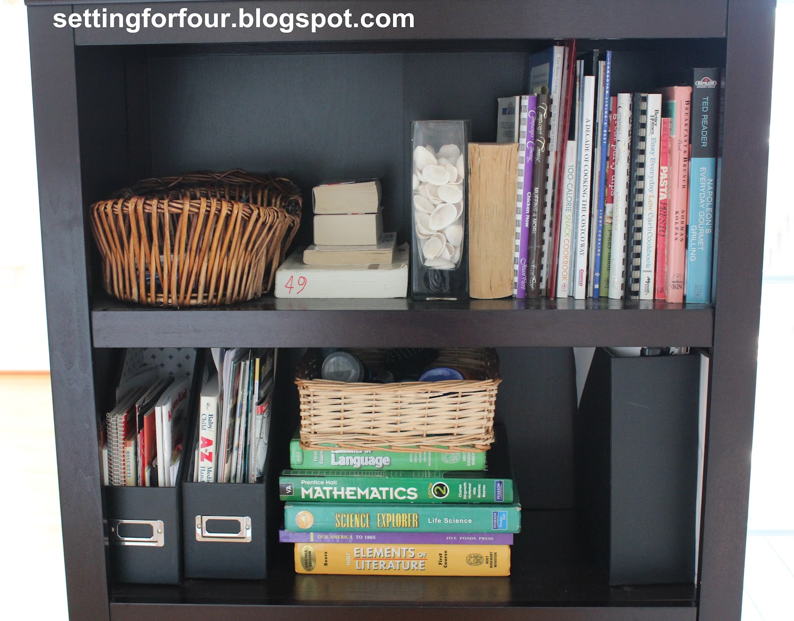 Bookcase Family Organizer - Setting For Four Interiors